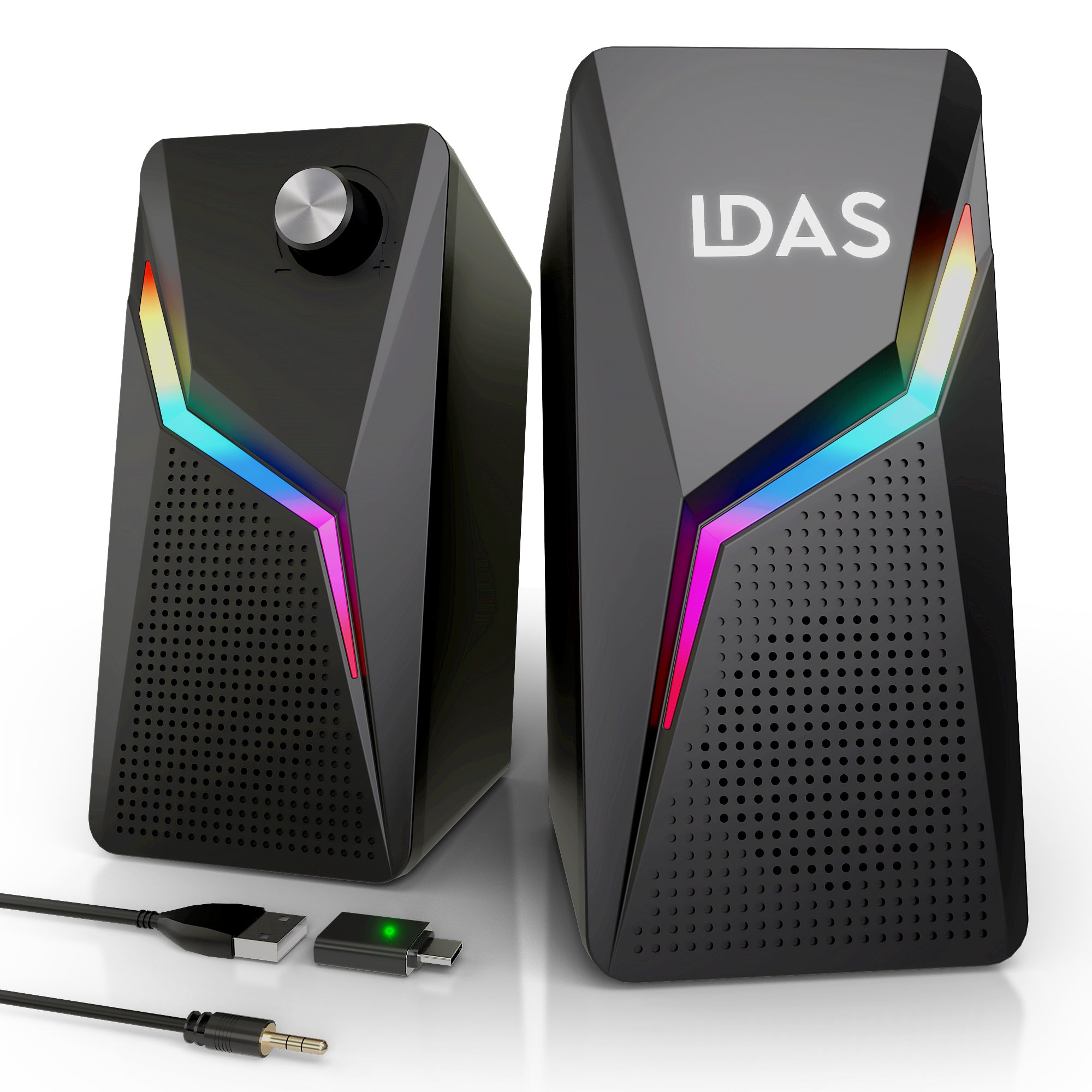 LDAS Computer Speakers for Desktop Monitor, USB/USB-C Powered PC Speak ...